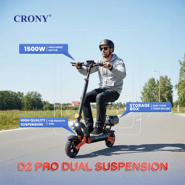 CRONY D2 PRO Electric Scooter – Power, Comfort & Smart Control