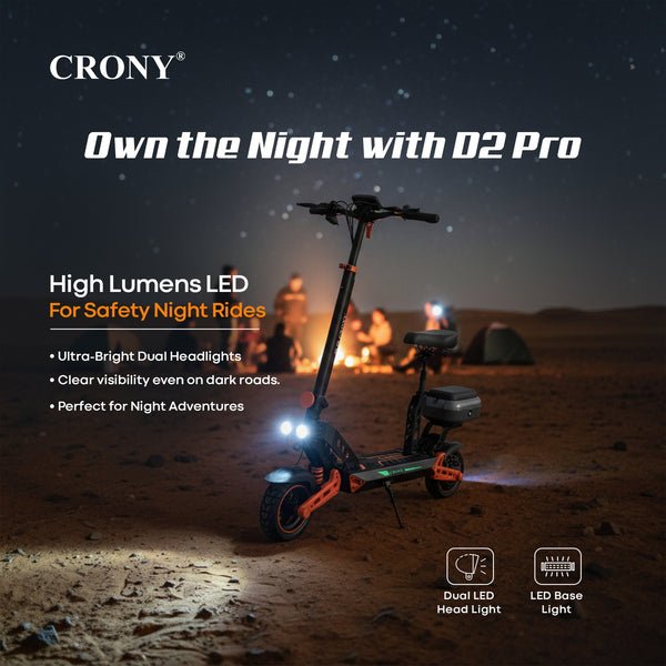 CRONY D2 PRO Electric Scooter – Power, Comfort & Smart Control